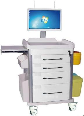 China Integrated Wireless Medicine Emergency Crash Cart Nursing Trolley With Display Holder for sale