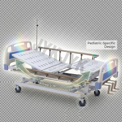 China Manual Two Function Pediatric Adjustable Hospital Bed With High Safety Rails Colorful Design For Children Ward for sale