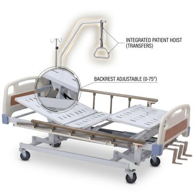 China Electric Adjustable Hospital Bed With Integrated Patient Lifting Hoist System Sliding Function For Immobile Patient Transfer for sale