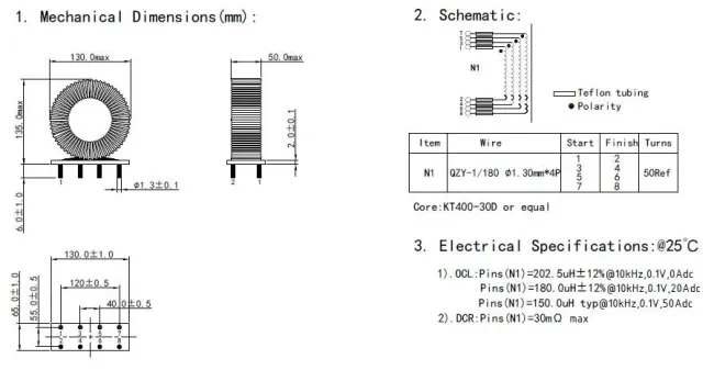 Large Size Ikp Electronics Manufactures High Current Toroidal Common Mode Core Power Fixed Inductor for EV Charger