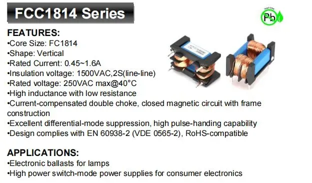 Mn-Zn Core Common Mode Choke Inductor for Electrical Digital Energy Power Meters