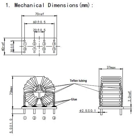 Customized 4 Phase 2mh 36A Common Mode Choke Inductor