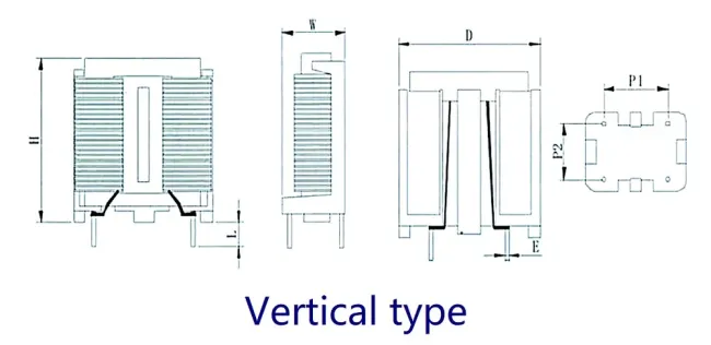 Frame Core Flat Wire Winding Common Mode Choke Coil Filter Inductors