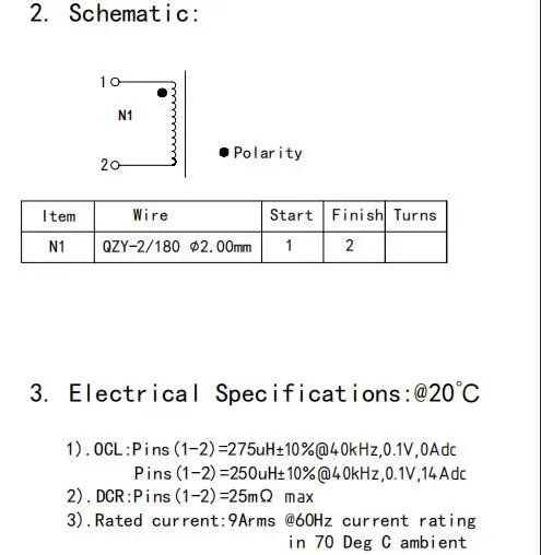 Standard Common Mode Choke Inductor for LED Driver