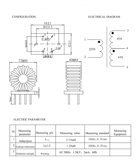 Amorphous Core Common Mode Coil Inductor with RoHS Certifications