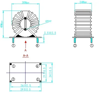 Common Mode Coil Inductor with Base