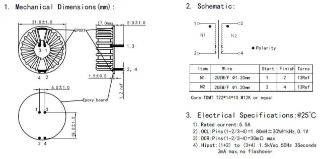 China Choke Coil Factory Produces Common Mode Choke Coil, UL/Ce/RoHS Certified