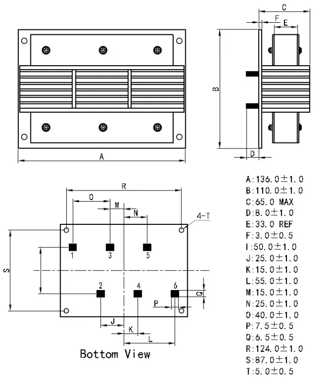Inductive Iron Core Ikp CTN 20uh 180A Common Mode Choke Coil