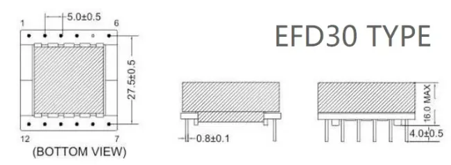 Ikp Factory Customized Efd Type SMPS High Frequency Transformer