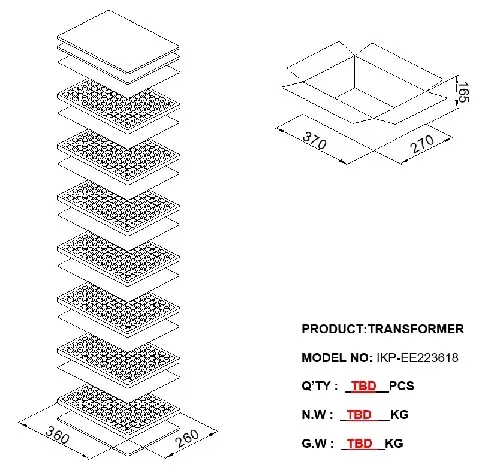 SMD Type Eel22 High Frequency Transformer with Flying Leads