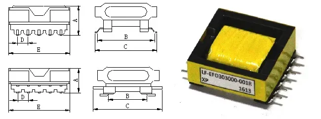 Efd30 Type High Frequency Power Transformer for Solar Energy