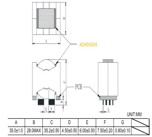 Core-Type Single-Phase Ikp High Voltage Transformer Flat Wire Choke Coil