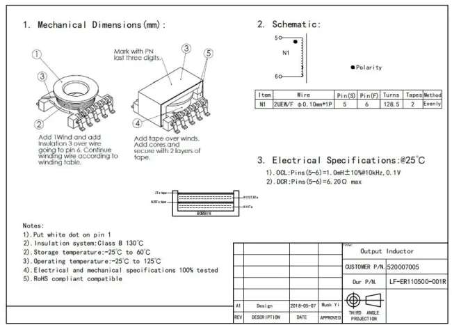 SMT SMD SMPS Flyback Power Transformer