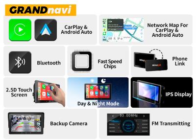 China 7 Inch Portable Wireless Carplay GPS Navigation Universal Car Stereo DVD Player for sale