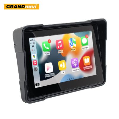 China Wireless Carplay Motocicleta Android Auto GPS Navegação tela com 5 polegadas touch display impermeável IPX7 Dashcam moto câmera dispositivo de navegação à venda