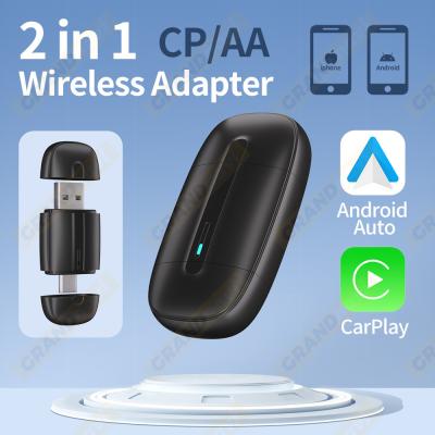 China 70g GRANDnavi 2in1 Dual Port CarPlay Adapter Convert Wired CarPlay to Wireless CarPlay for Enhanced Functionality for sale