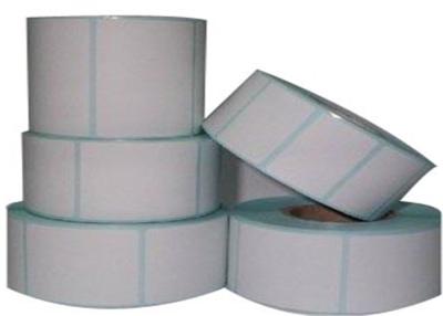 China 60x30mm Yellow Glassine Liner Thermal Printer Sticker Roll for sale