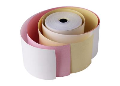 China 27x50mm 3 Ply Pos Machine Paper Rolls Carbonless 58gsm for sale