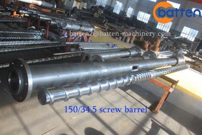 China Two Stage Screw Barrel for PE Granulation machine line / PE Recycle machine Single Screw Barrel for sale