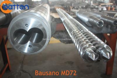 China Parallel Twin Screw Barrel for Bausano Extruder / MD Parallel Twin Screw Barrel for PVC Extrusions for sale