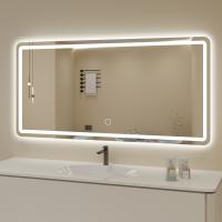 Quality Rectangular Anti Fog Smart Led Bathroom Wall Mounted Vanity Mirror Square for sale