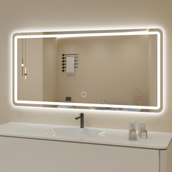 Quality Rectangular Anti Fog Smart Led Bathroom Wall Mounted Vanity Mirror Square for sale