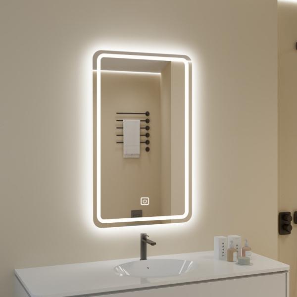 Quality Waterproof Defogger Touch Switch Rectangular Smart Bathroom Mirror for sale