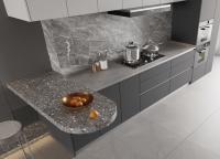 China High Gloss Kitchen Cabinets Modern Set with 20mm Quartz Countertop and 30-40 Day Delivery for sale