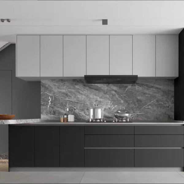 Quality Professional One-Stop Multiple Design Modern Dark Colors Modular Kitchen Furniture Stainless Steel Kitchen Cabinet Sets for sale
