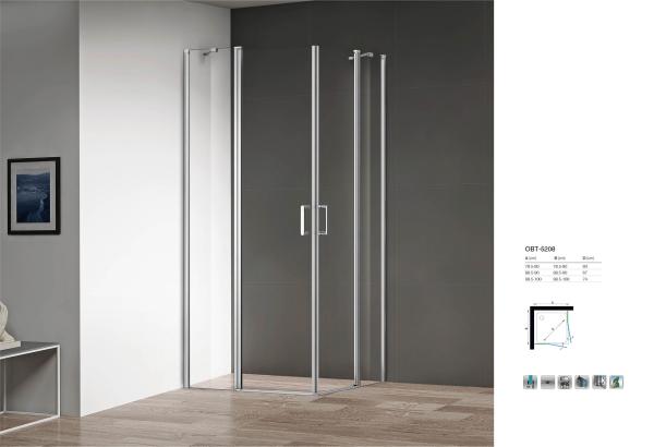 Quality Customizable Sliding Square Tempered Glass Shower Cabin Shower Enclosure for sale