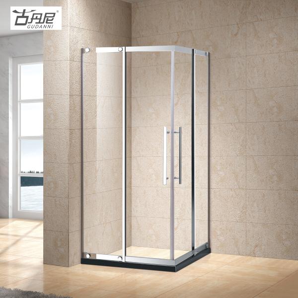 Quality Bathroom Rectangular Single Moving Door 2 Pieces Fixed Shower Panels with Shelf for sale