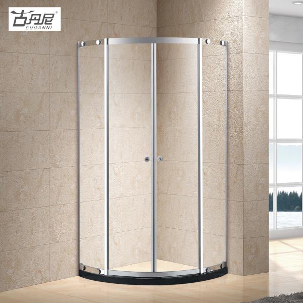 Quality Bathroom Rectangular Single Moving Door 2 Pieces Fixed Shower Panels with Shelf for sale