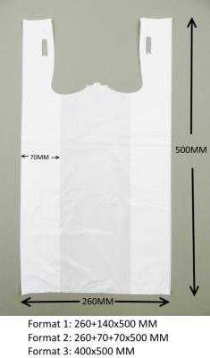 Cina Sacchetti della spesa 13 mic della maglietta. 1000/case, colore di WHITR con stampa, materiale dell'HDPE in vendita