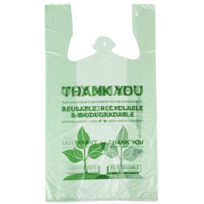Cina Materiale verde biodegradabile dell'HDPE dei sacchetti della spesa della maglietta con la dimensione 1/6 in vendita