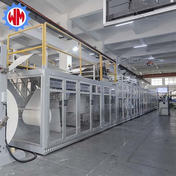 Quality High Efficiency Full Servo Sanitary Pad Production Line with ISO9001 for sale
