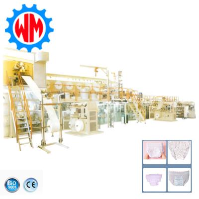China Full Servo Sanitary Pad Machine Lady Pants Production Line PLC Control with CE and ISO for sale
