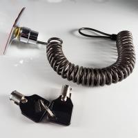 China Universal Adhesive Security Plate Coiled Cable Lock 5m for Tablet Laptop Anti Theft for sale