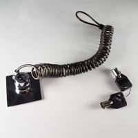 China Universal Adhesive Security Plate Coiled Cable Lock 5m for Tablet Laptop Anti Theft for sale