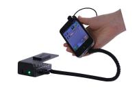 China Wall Mounted Alarmed Mobile Phone Security Display Stand with 105dB Alarm and 150cm Spring Cable for sale