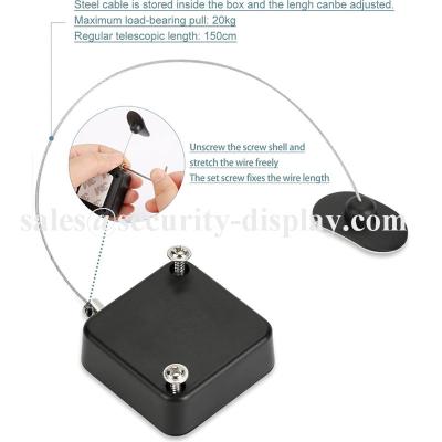 Cina Doppia serratura parteggiata del cavo di 3M Adhesive Retractable Security per il DVD della TV in vendita