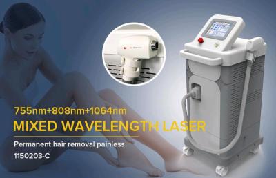 China Multifunction three wavelengths 755nm/ 808nm/ 1064nm diode laser hair removal system for sale