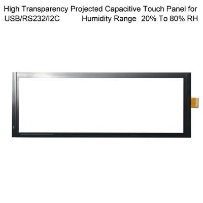 China High Transparency Projected Capacitive Touch Panel for USB/RS232/I2C Humidity Range 20% To 80% RH for sale
