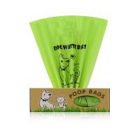 Quality Flat Top Biodegradable Dog Poop Bags With Handles Dispenser Box Packed Rolled for sale