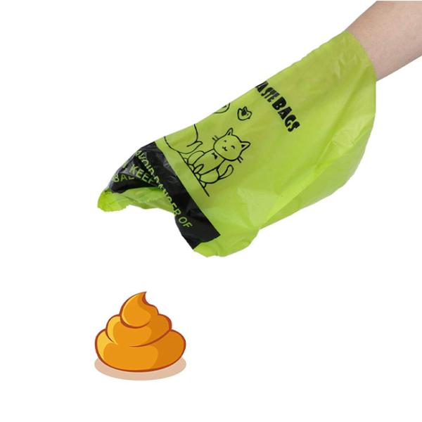 Quality Flat Top Biodegradable Dog Poop Bags With Handles Dispenser Box Packed Rolled for sale