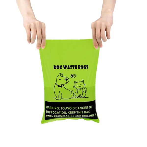 Quality Flat Top Biodegradable Dog Poop Bags With Handles Dispenser Box Packed Rolled for sale