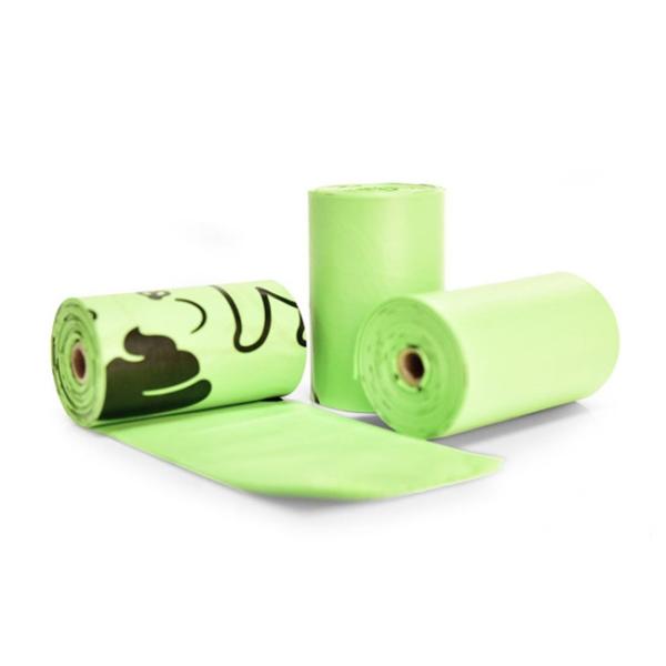 Quality 100% GMO Free Renewable Cornstarch Dog Poop Bags Flat Top Leak Proof for sale