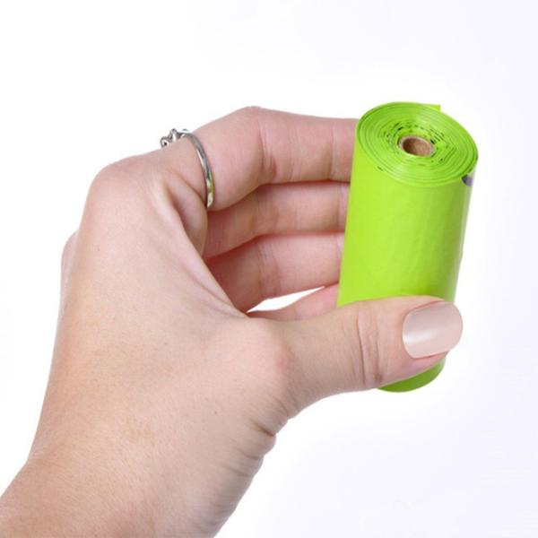 Quality 100% GMO Free Renewable Cornstarch Dog Poop Bags Flat Top Leak Proof for sale