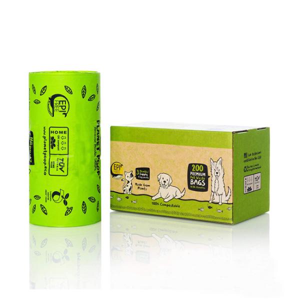 Quality Biodegradable Compostable Dog Poop Bags Eco Friendly Tie Handle Poop Bags for sale