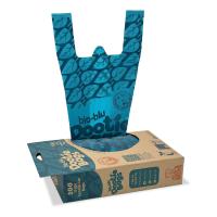 Quality Eco Friendly Tie Handle Compostable Dog Poop Bags Dispenser Box Block Packed for sale