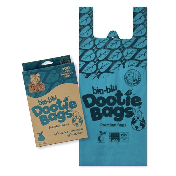Quality Eco Friendly Tie Handle Compostable Dog Poop Bags Dispenser Box Block Packed for sale